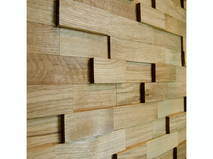 Wallure Wood panel striped, oak, wide, planed-lacquered